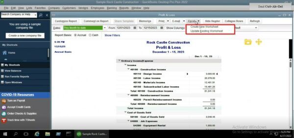 Export QuickBooks Reports to Excel - Step-by-Step