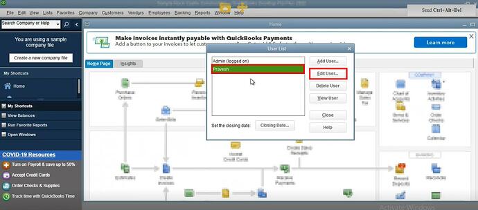 Reset QuickBooks File Login Password