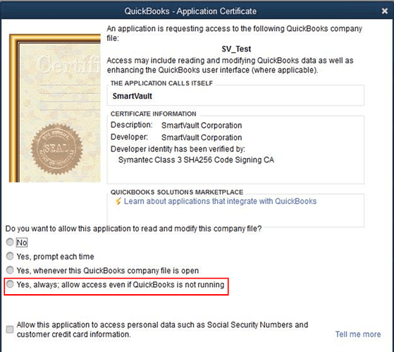 How to Integrate SMARTVAULT with QuickBooks?