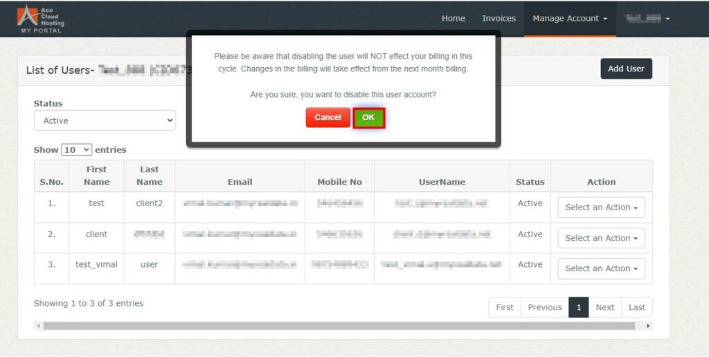 How To Add/Remove Users from Ace Cloud Hosting My Portal?