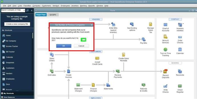 How to Expand QuickBooks Open Company List