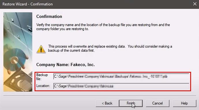 How to Restore Sage File From a Backup