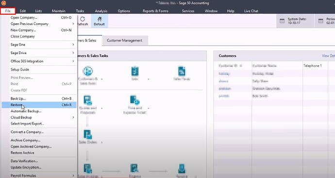 How to Restore Sage File From a Backup